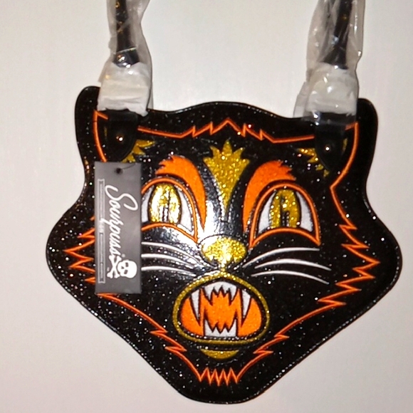 Sourpuss | Bags | Sourpuss Black And Orange Cat Face Bag Jinx The Cat ...